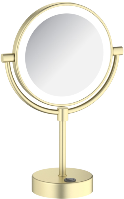 Косметическое зеркало Timo Saona 13276/17 с подсветкой, двухстороннее, матовое золото