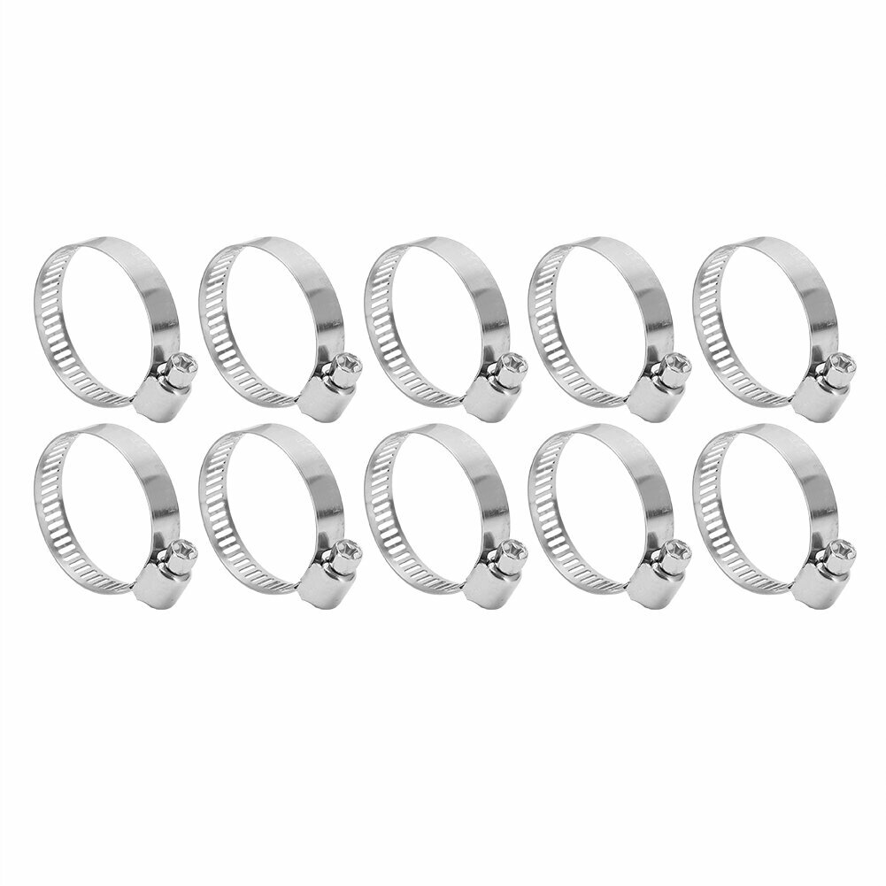 10 шт. хомутов для шлангов диаметром 3,5 см, из нержавеющей стали, квадратные крепежные пряжки для водопроводных труб.