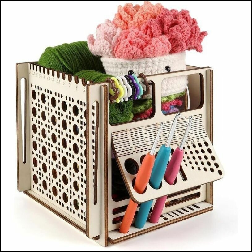 Цельная деревянная чаша для пряжи/многофункциональный органайзер для инструментов для вязания/домашнее использование Держатель пряжи