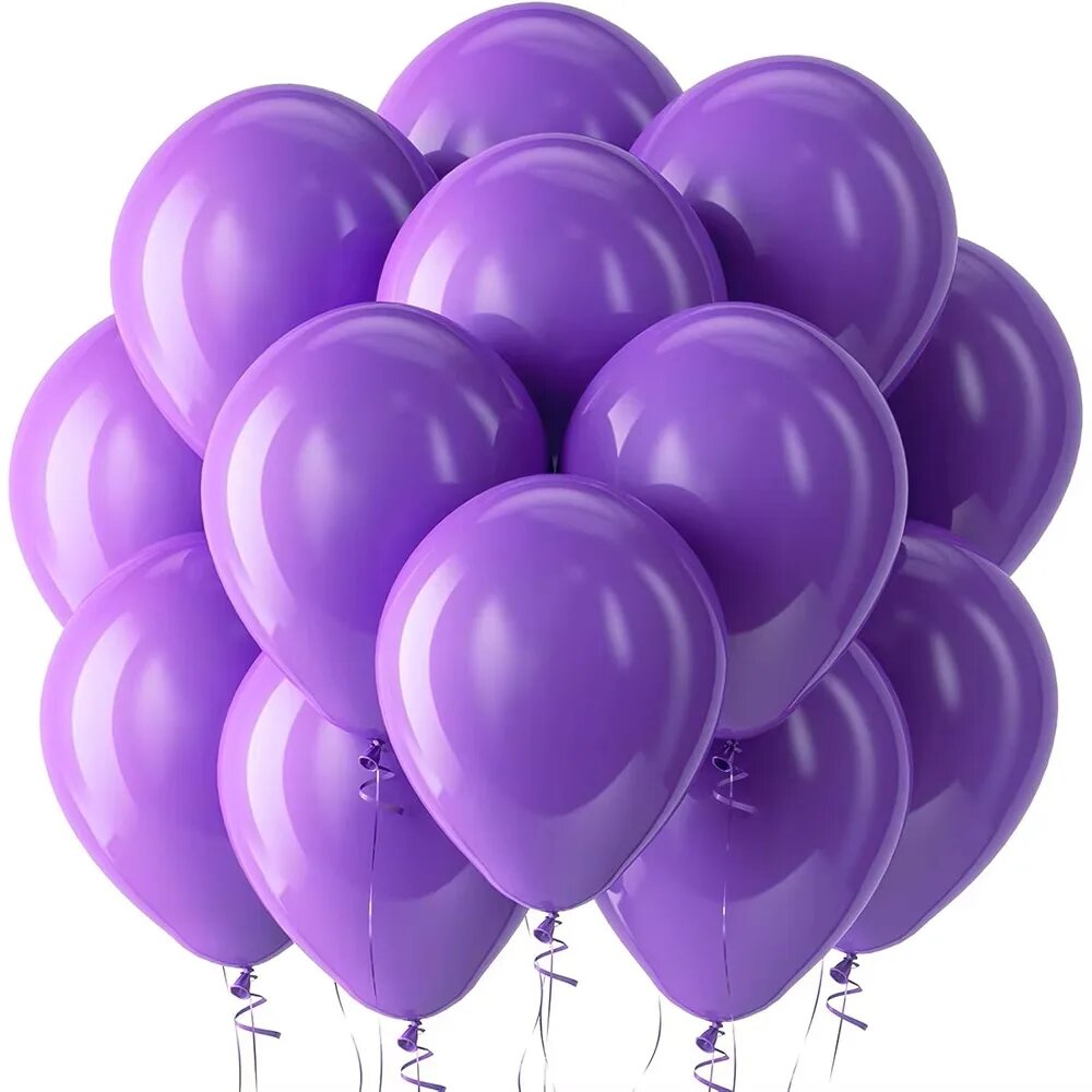 Черно-розовые круглые латексные шары 10 дюймов Фиолетовый, purple, 10pcs