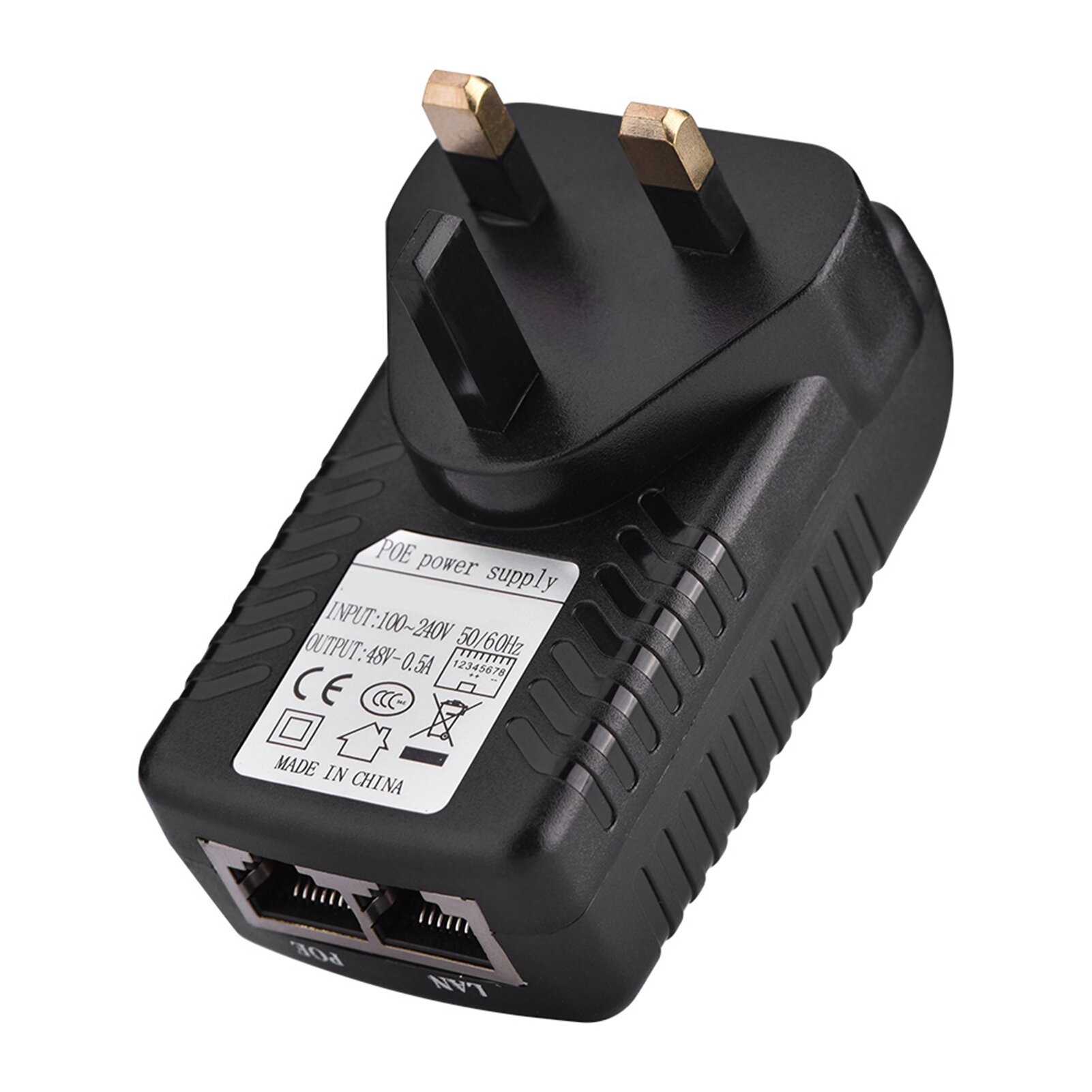 48V 0.5A Wall POE Injector Ethernet Adapter IP Phone/Camera Power Supply