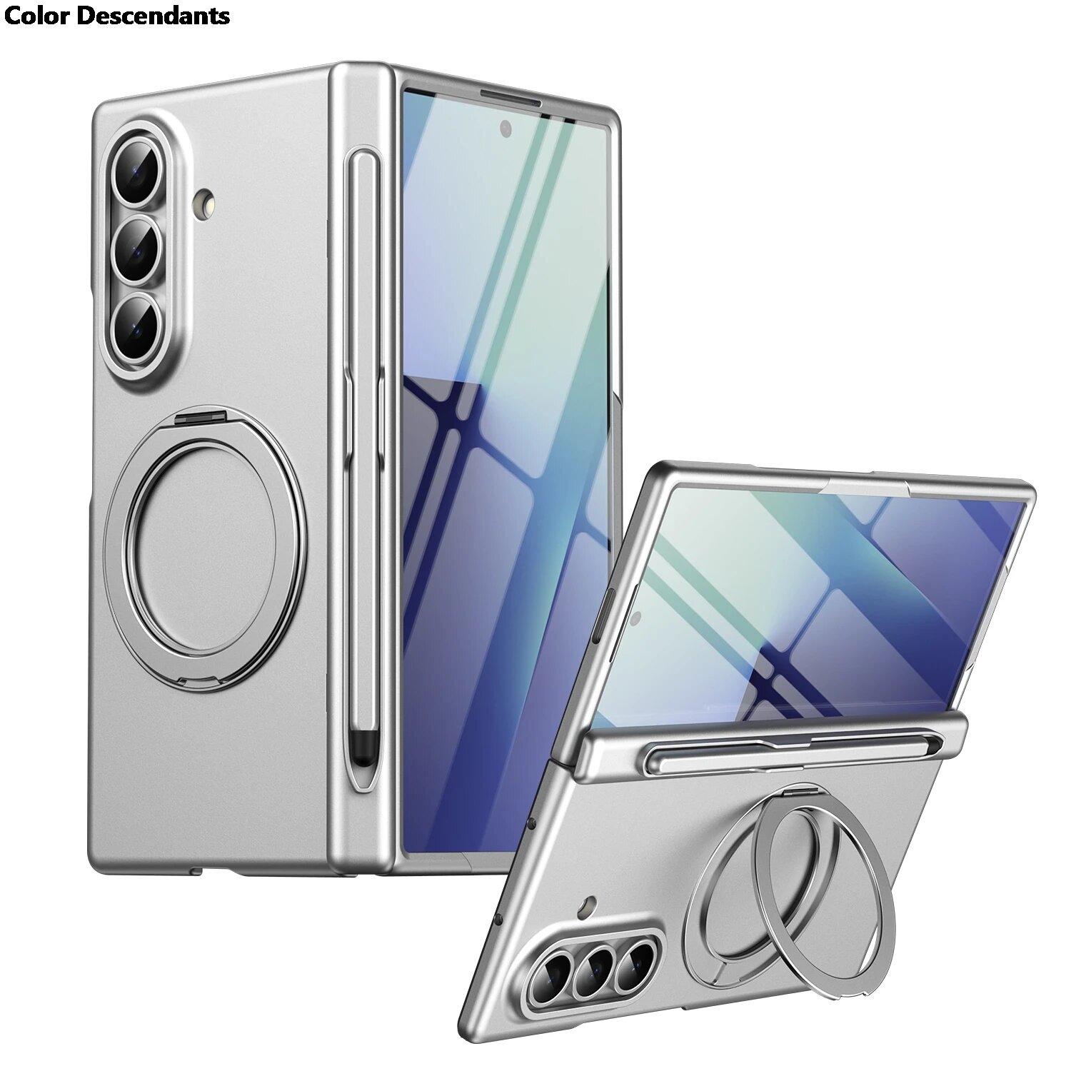 360 ° Вращающаяся подставка со встроенным стилусом для Samsung Galaxy серебристый, Galaxy Z Fold6