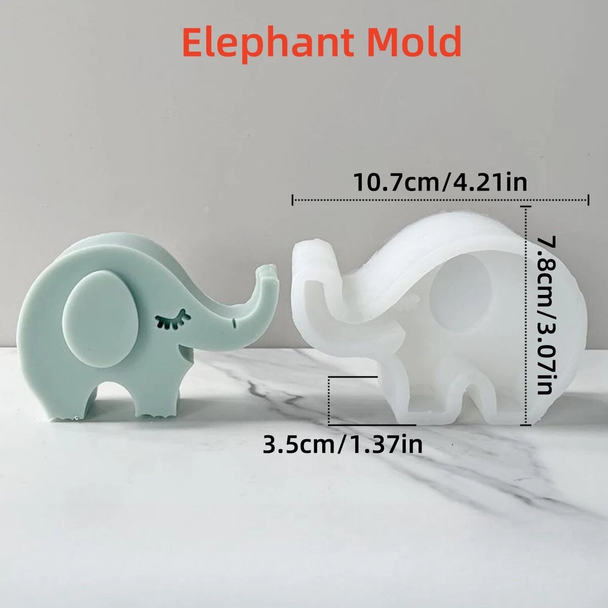 Силиконовые формы для свечей в виде животных Elephant Mold