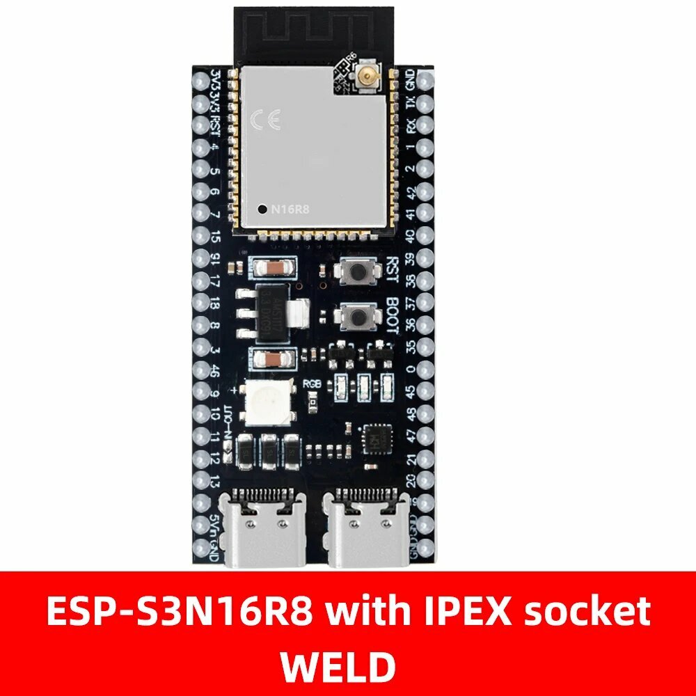 ESP32-S3-Dev-KitC-1 беспроводной модуль Baishundianzi N16R8 ipex weld