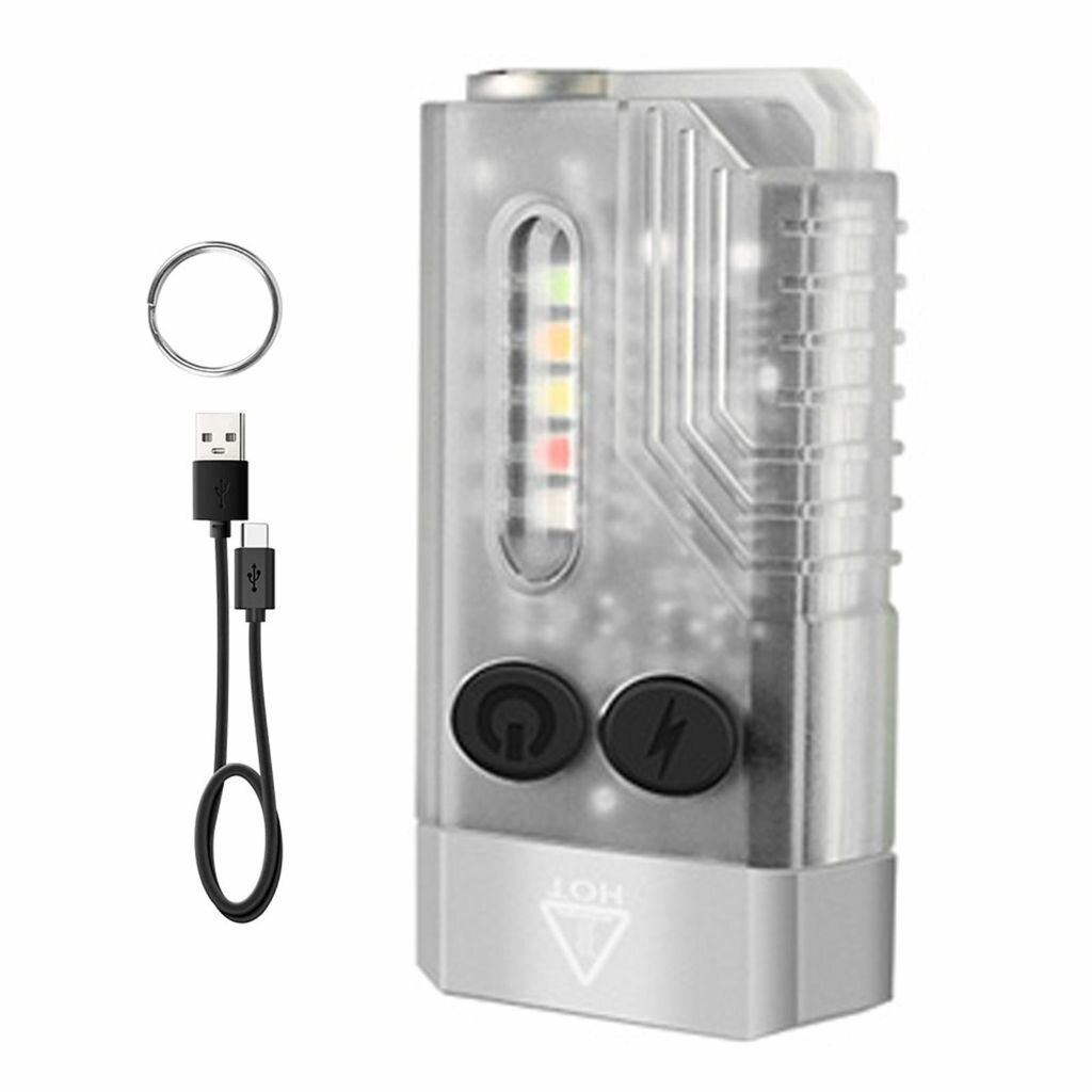 Портативный мини-многофункциональный фонарик V10-прозрачный белый