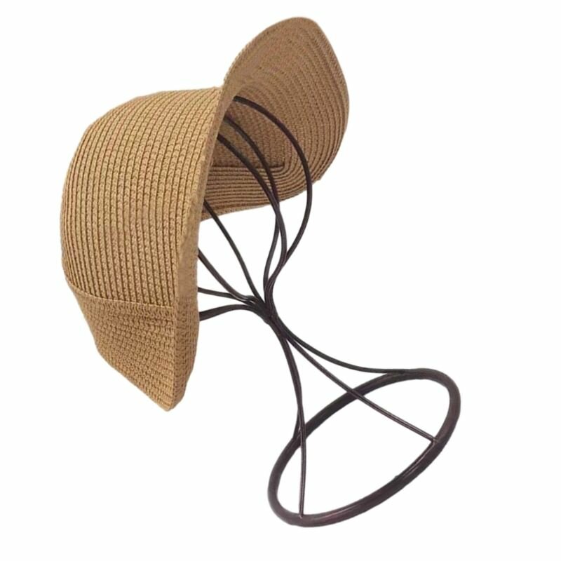 Соломенная шляпа-капот ручной работы, маленький цилиндр-коричневый