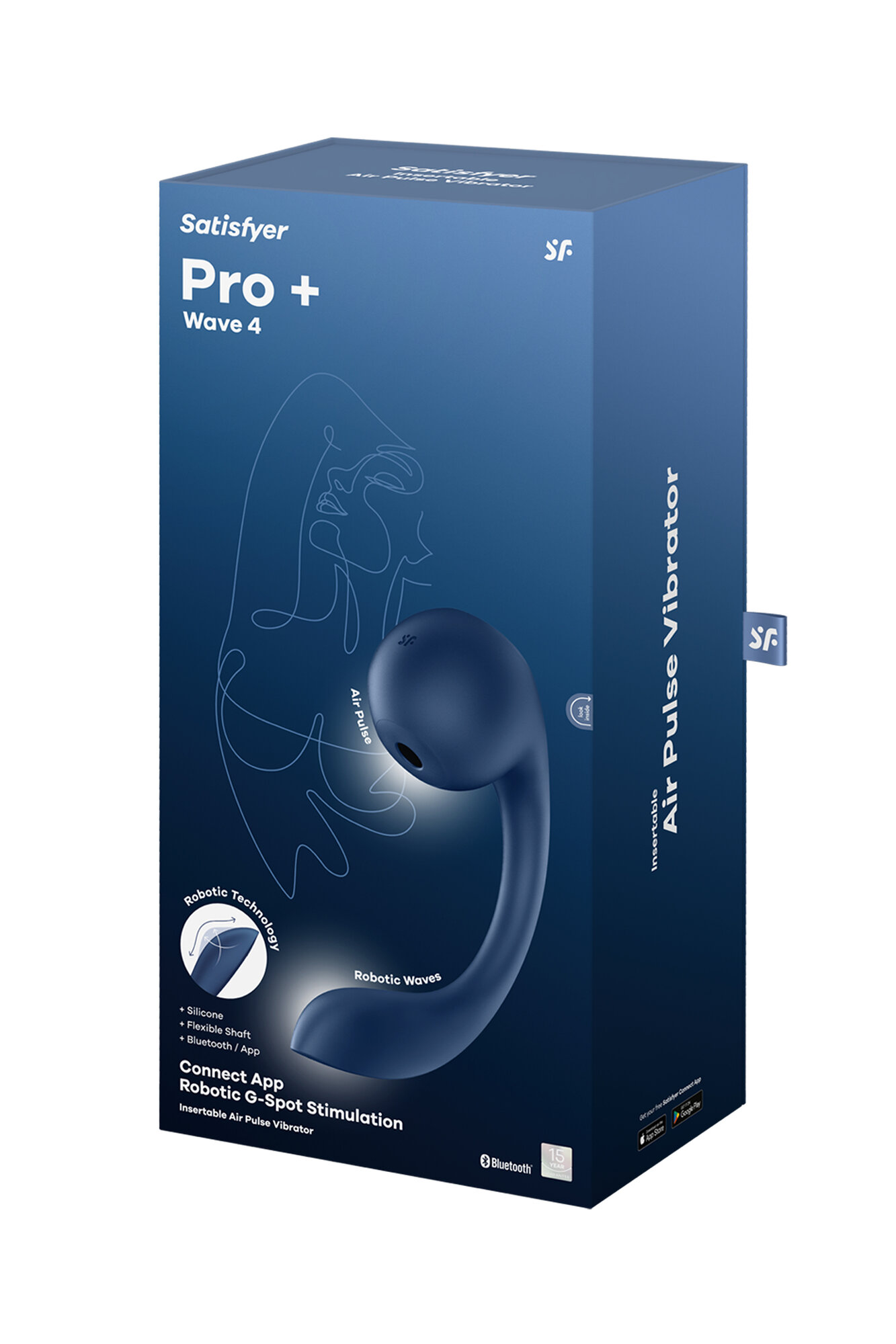 Вибратор для точки G с вакуумно-волновой стимуляцией Satisfyer Pro+ Wave 4 APP,
