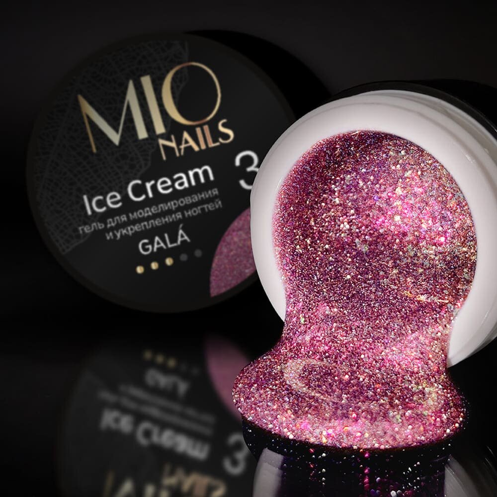 Гель Ice Cream Gel Mio Nails GALA #03 13 г светоотражающий с хлопьями юки