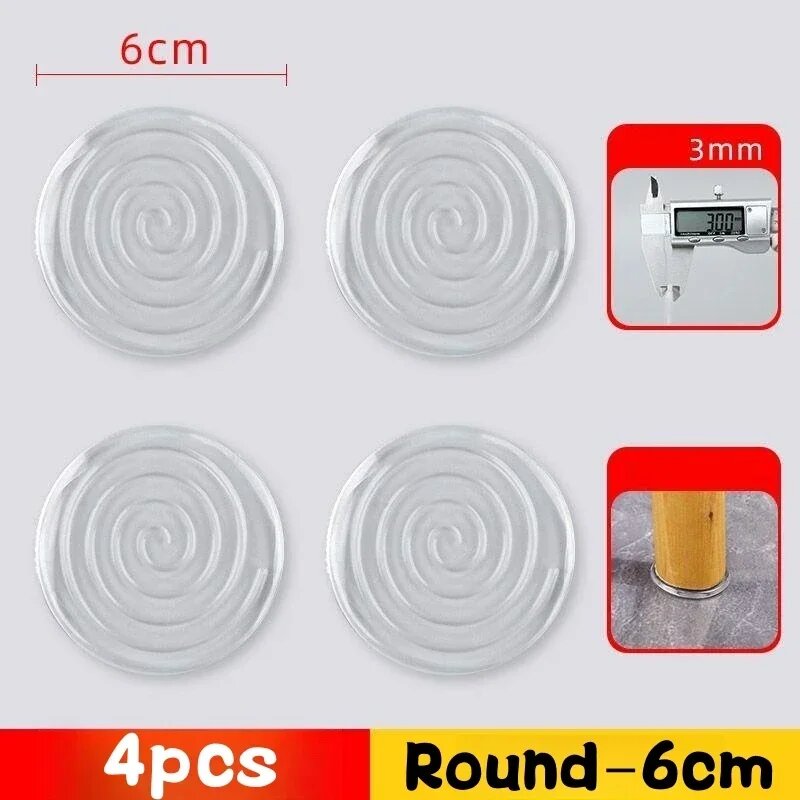 4шт Силиконовые противоскользящие накладки Round-6cm