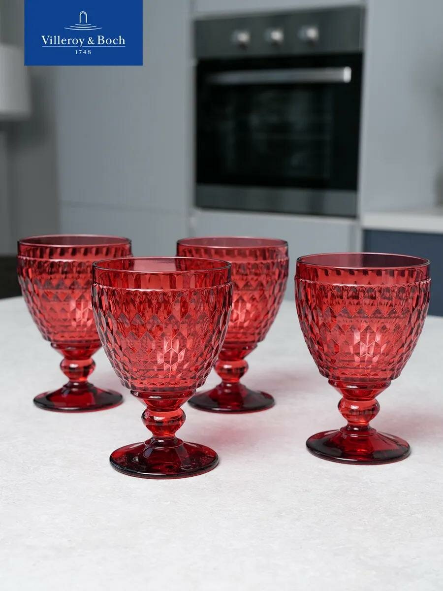 Набор бокалов для воды 410 мл, 4 шт, Boston Coloured red, Villeroy & Boch, Хрустальное стекло
