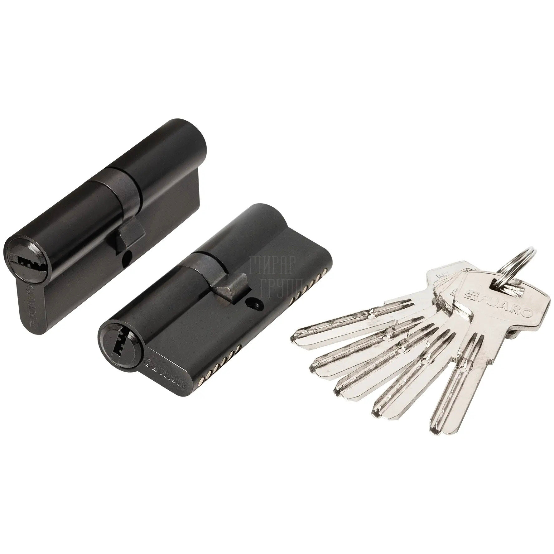 Цилиндровый механизм (личинка для корпусов замков, входных и межкомнатных) Fuaro (Китай) ключ-ключ серии 200 Z матовый черный 40/40