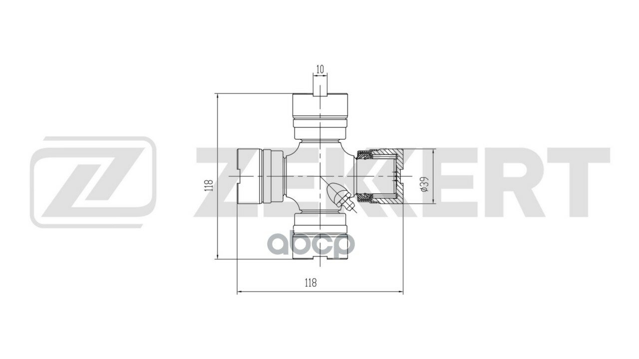 Крестовина карданного вала 39 00x118 00 / Kamaz 4308 04- 4326 11- 55102 97- 5320 76- 5410 76- 5 Zekkert арт. kg-1154
