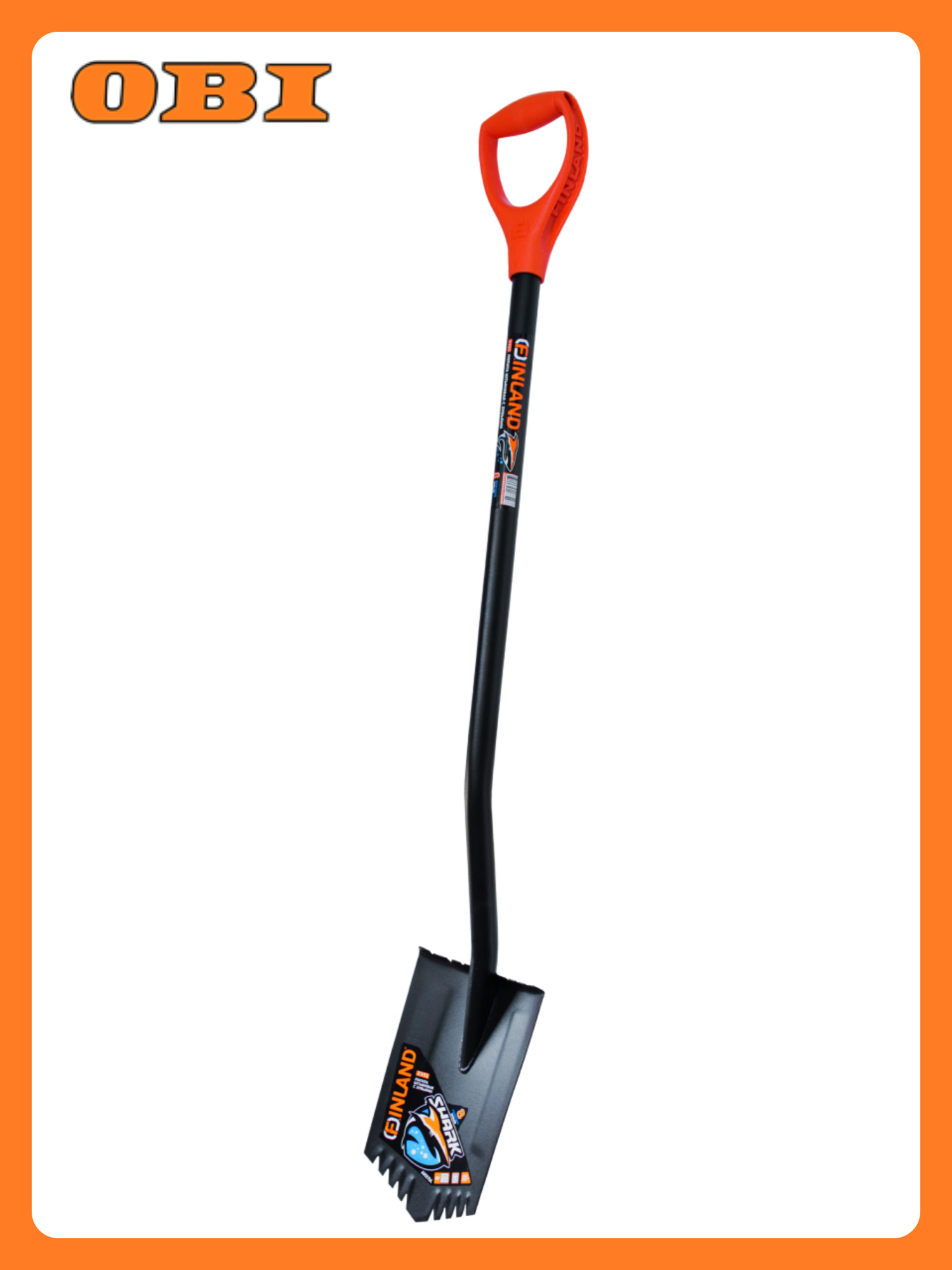 Лопата штыковая Finland Shark 2331, с зубьями, овальный черенок, 127см