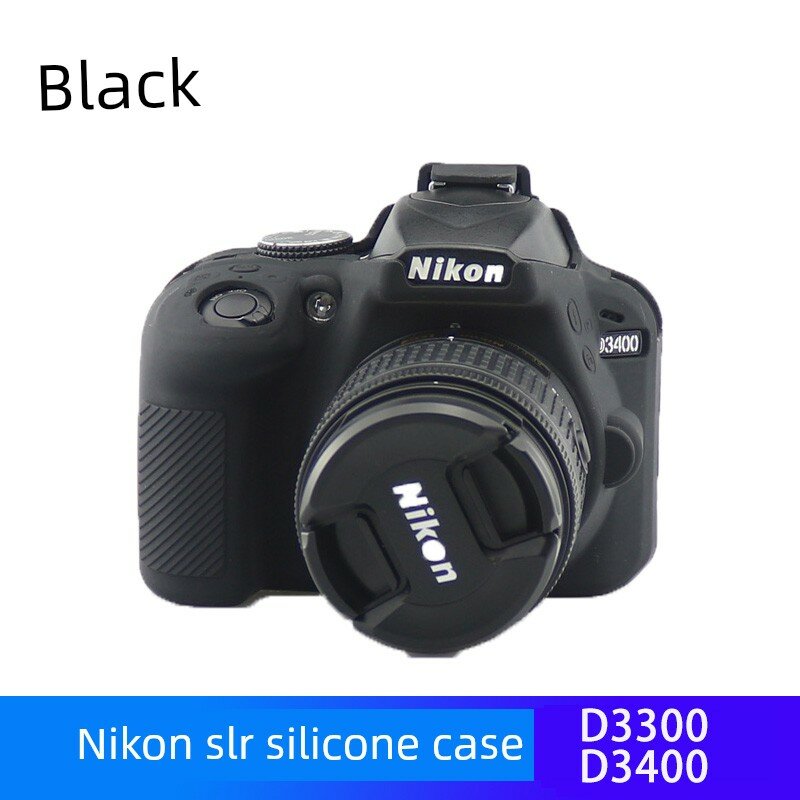 Силиконовый защитный чехол для камер Nikon D3300/D3400 черного цвета, противопылевой