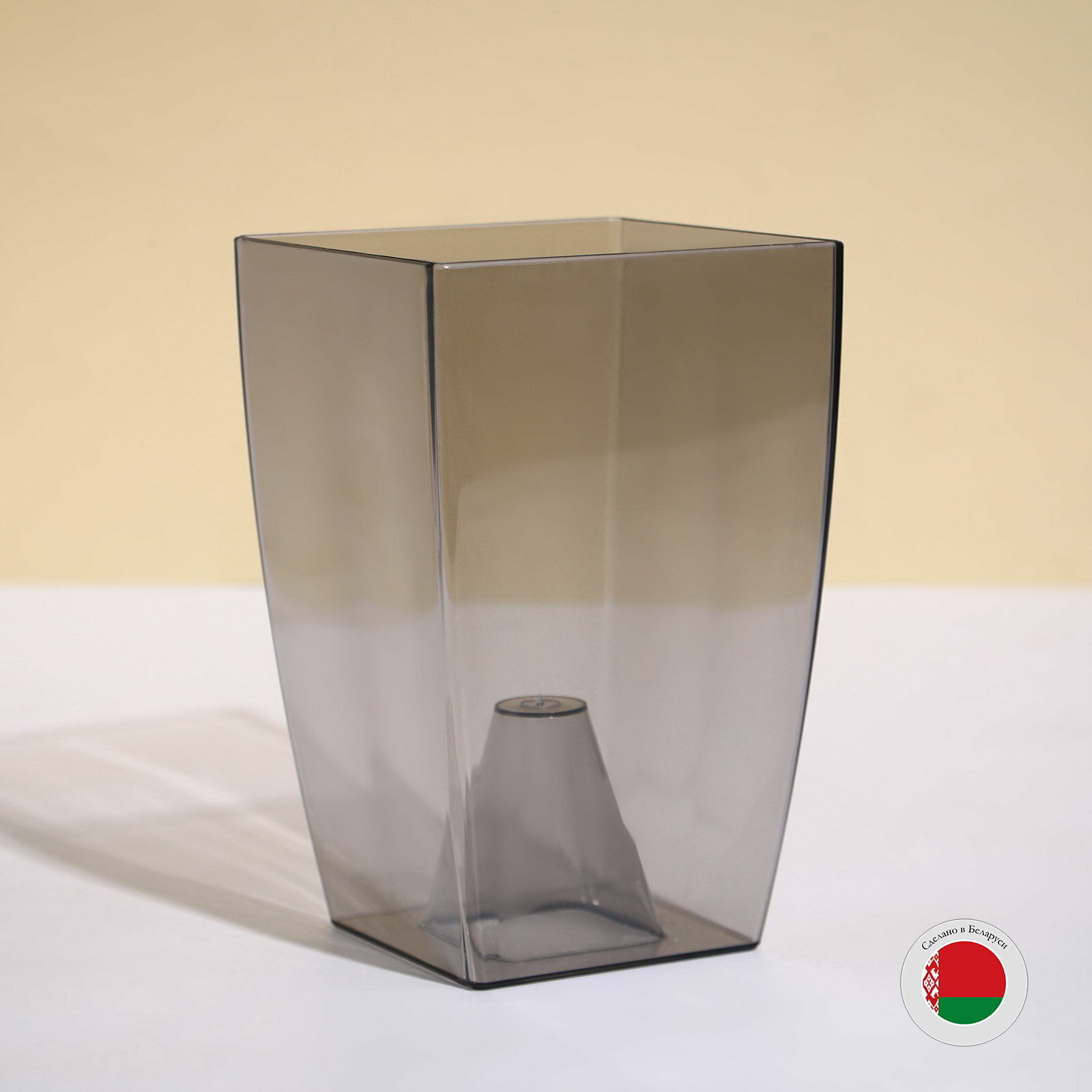 Горшок для орхидей, 2 л, 12.5x19.5 см, пластиковый, прозрачно-серый