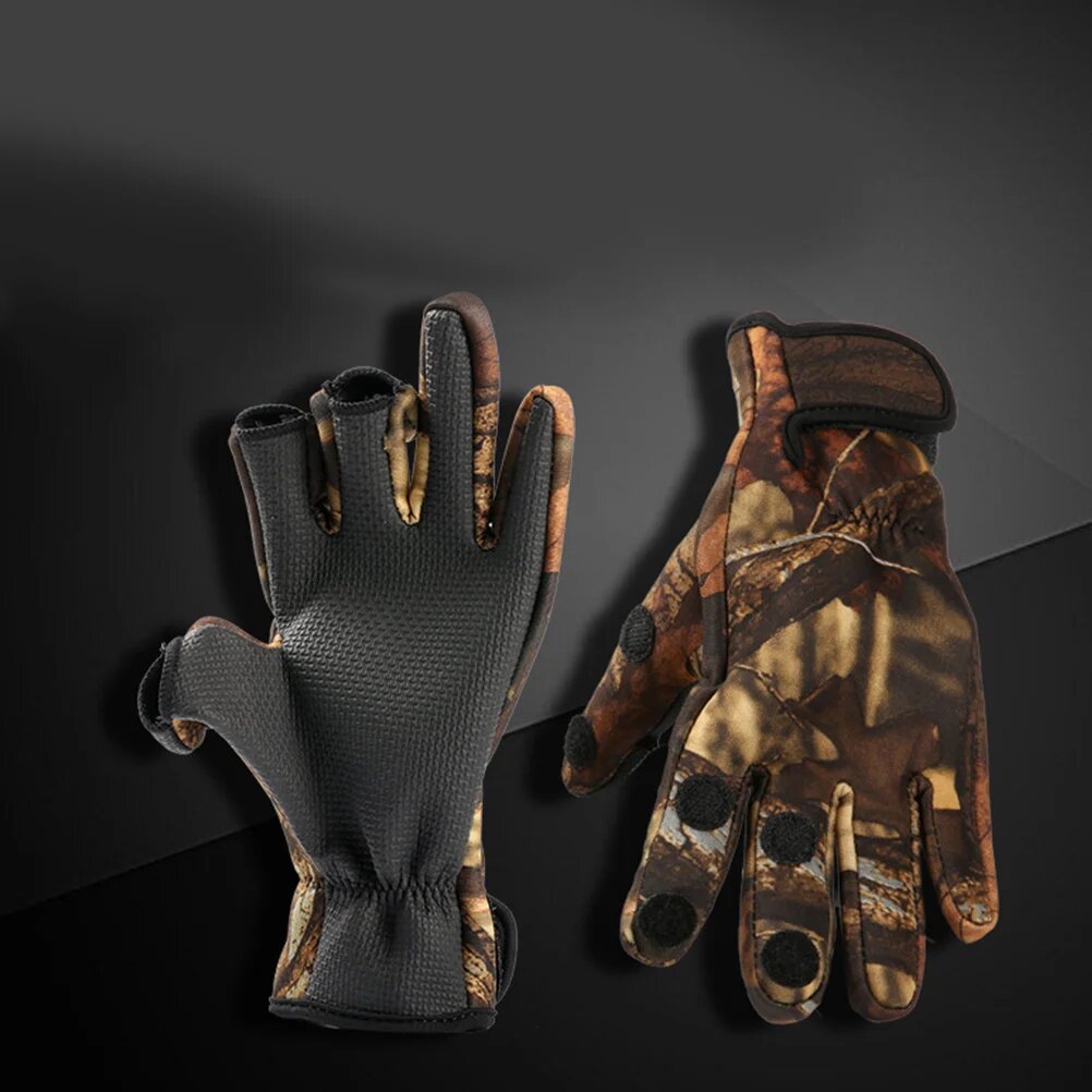 1 пара модных зимних неопреновых перчаток, противоскользящие перчатки, термоперчатки, перчатки с защитой от 3 пальцев для вождения, езды на велосипеде, рыбалки Campi