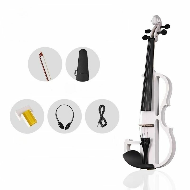 Электроскрипка, бесшумная, из массива дерева, для начинающих, взрослых и детей