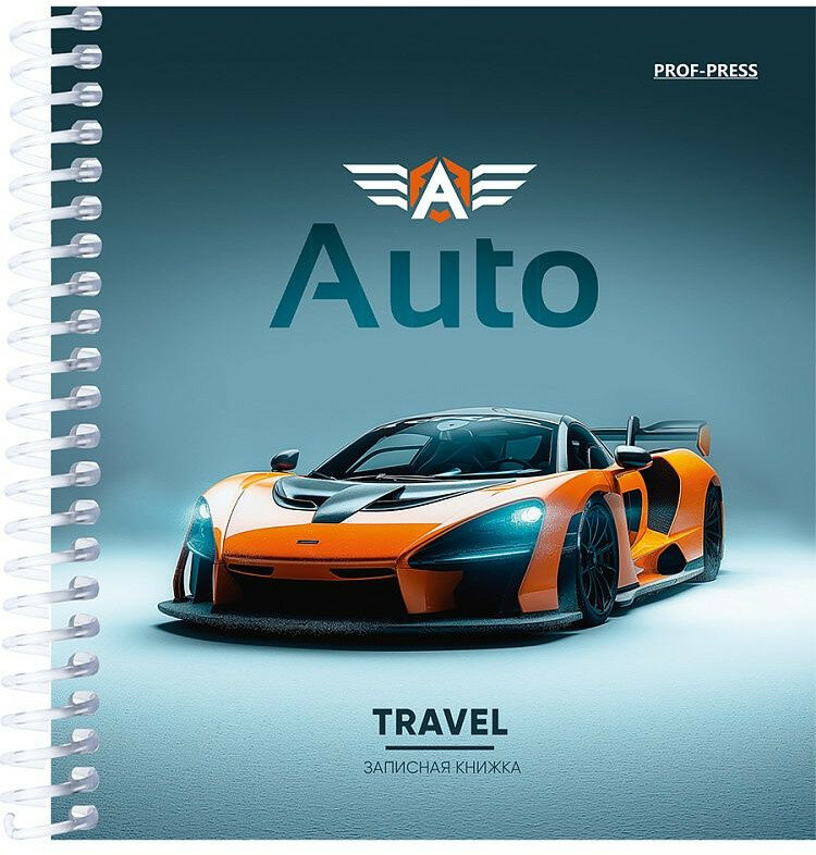 Книжка записная Проф-пресс формат А6, 80 листов, спираль, "Шикарная машина-2" (80-3700)