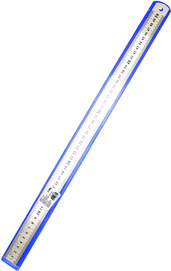 Линейка измерительная Проф-пресс  стальная, 50 см, толщина 0.3 мм, в пластиковом чехле (Л-6764)
