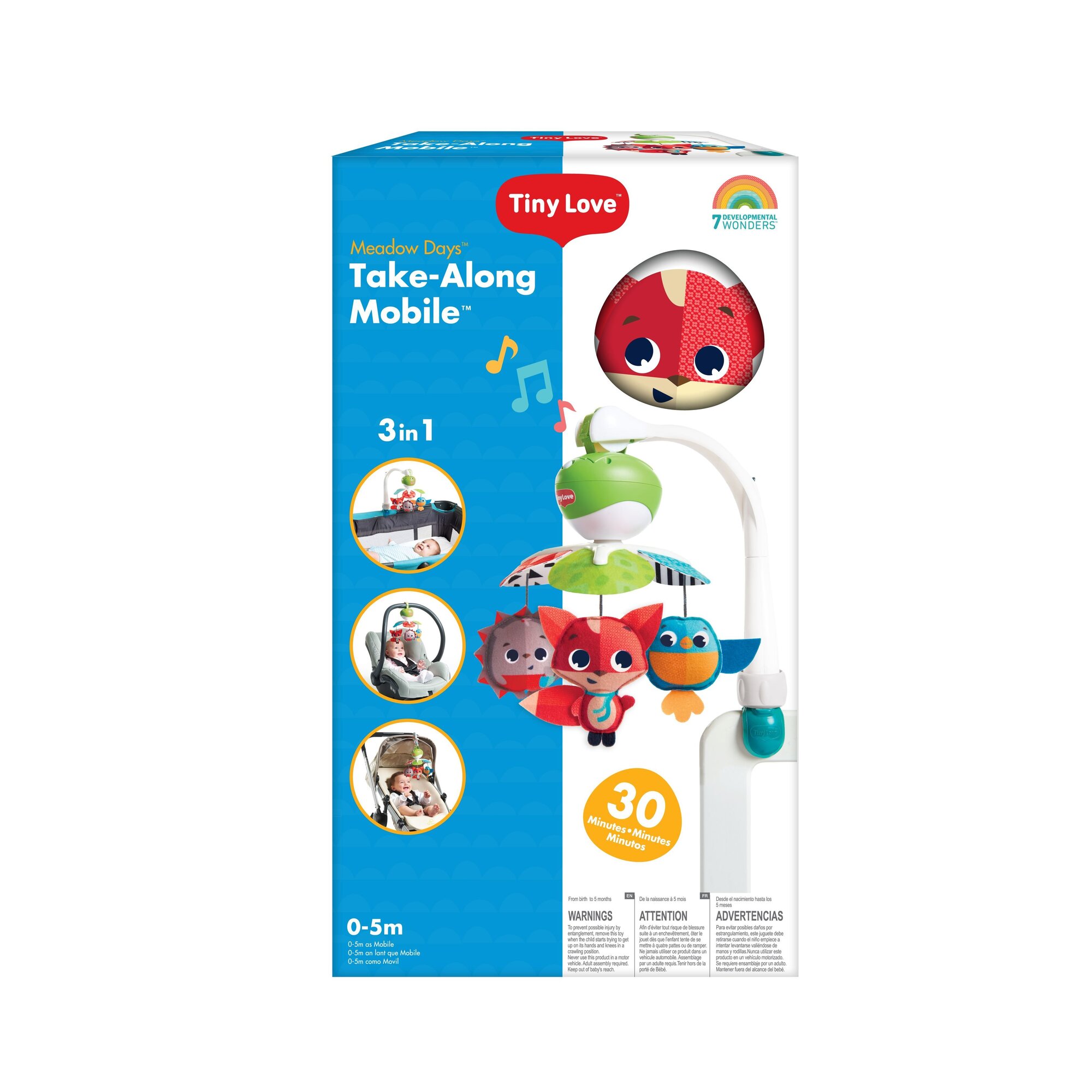 Мобиль электронный Tiny Love Солнечная полянка 523, белый/зеленый