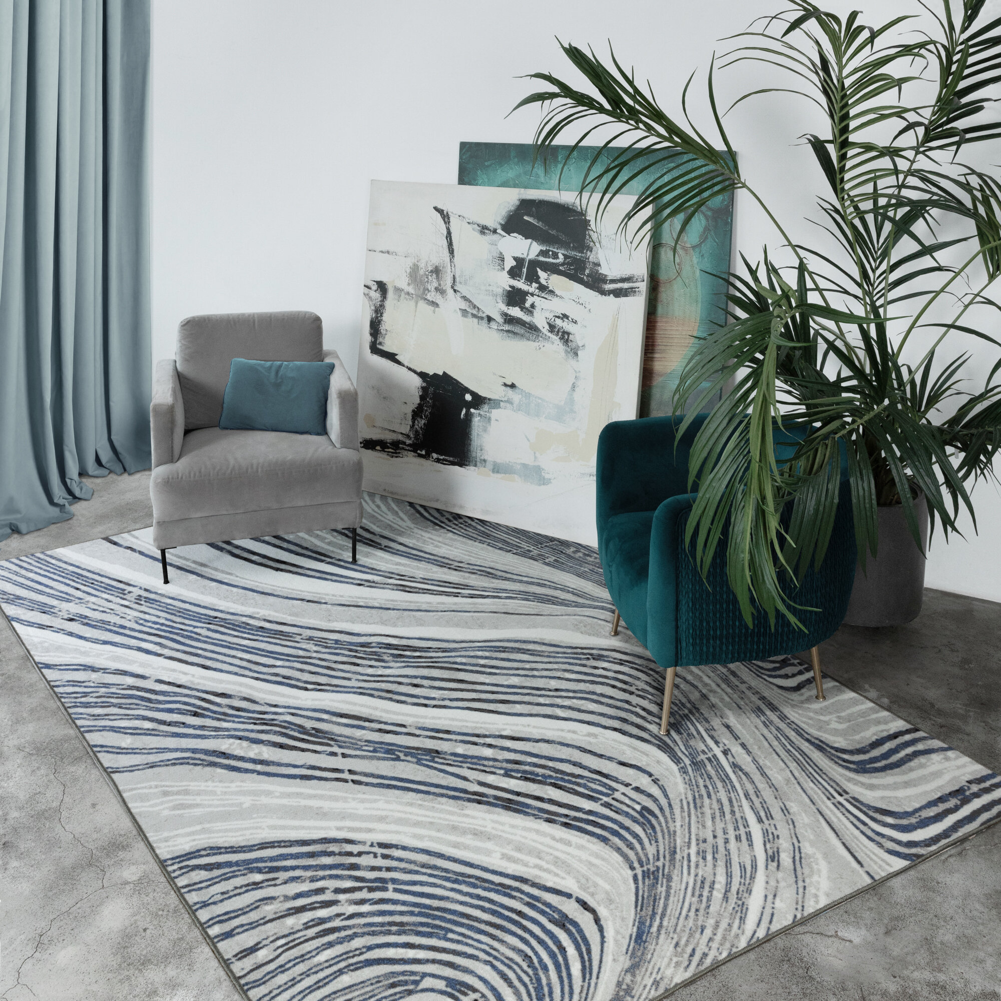 Ковер Берта 2x3 на войлоке серый