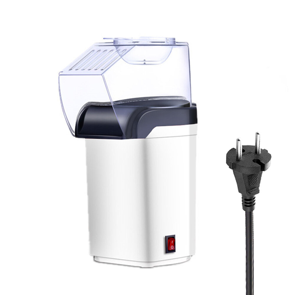 Мини электрическая машина для попкорна горячим воздухом для кухни с мерной чашкой, материал пластик, мощность 1200W, цвет черный белый, вилка EU USA, размер 265*165*120mm