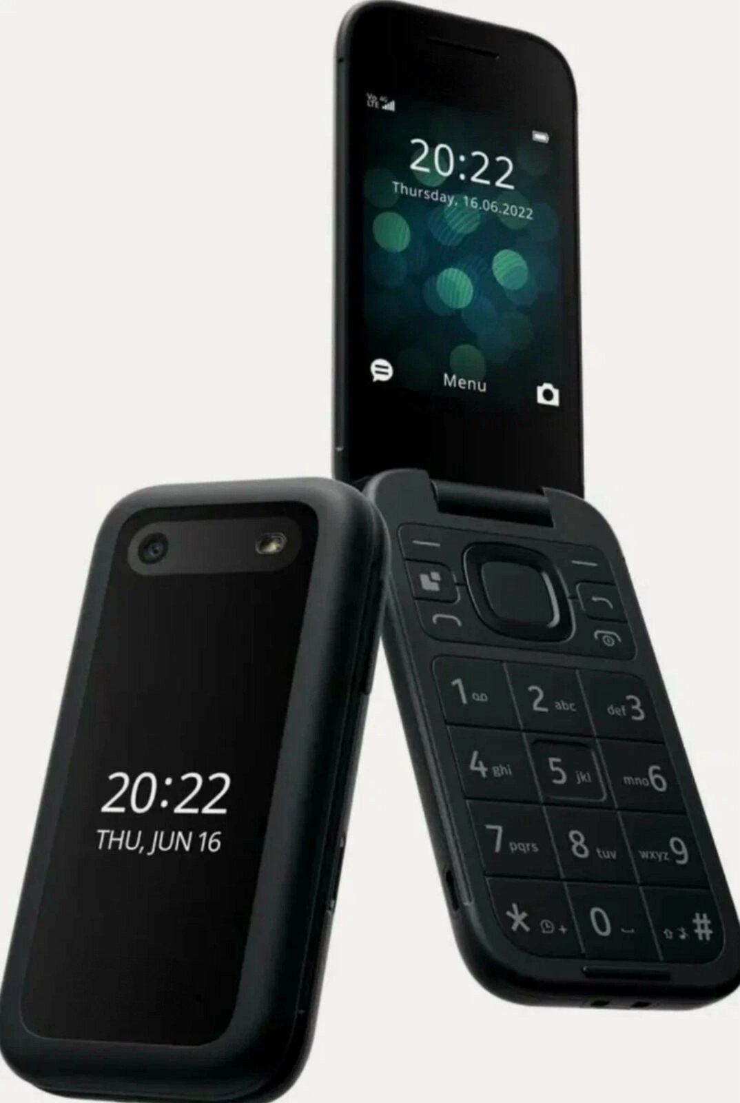 Телефон кнопочный 2660 Flip, раскладушка, 2 экрана, Bluetooth, IP54, чёрный