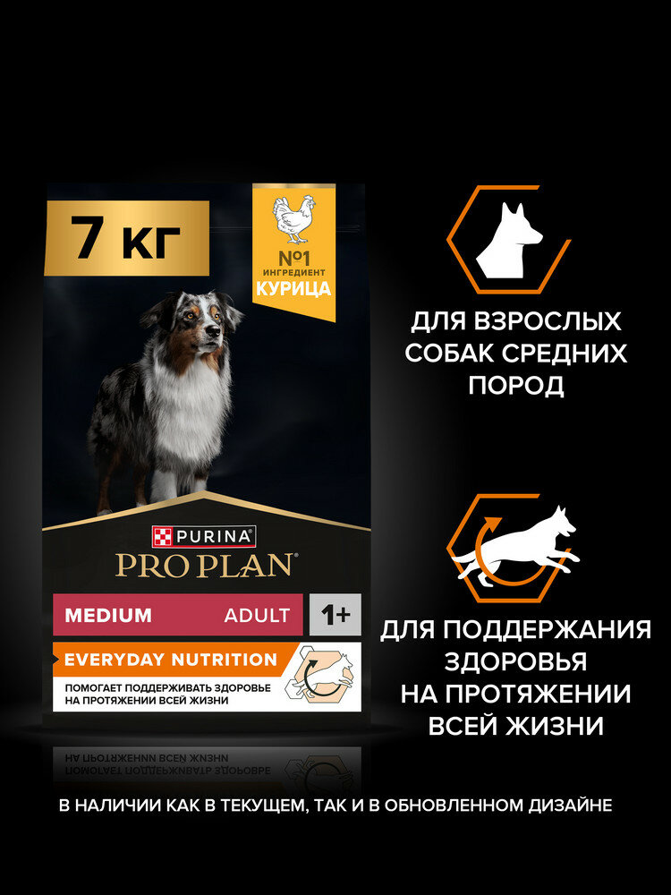 Сухой корм PRO PLAN® EVERYDAY NUTRITION для взрослых собак средних пород с курицей, 7 кг