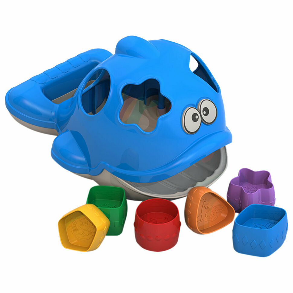 Игра-сортер дидактическая "Дельфин", пластиковая, 6 формочек, нордпласт, 791, 666460