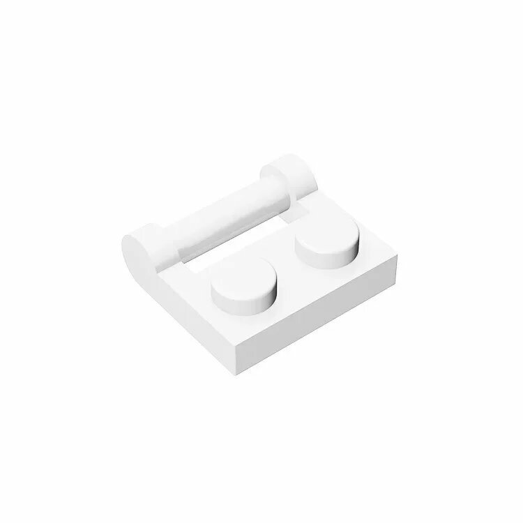 Белый пластиковый блок Gobricks 1x2 (090)