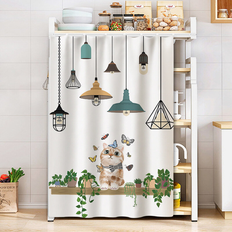 Стеллаж для хранения, полка, штанга для штор, пылезащитная штанга для штор, раздвижная направляющая для ткани, шкаф для хранения в кухне, скрытая штора, магическая лента