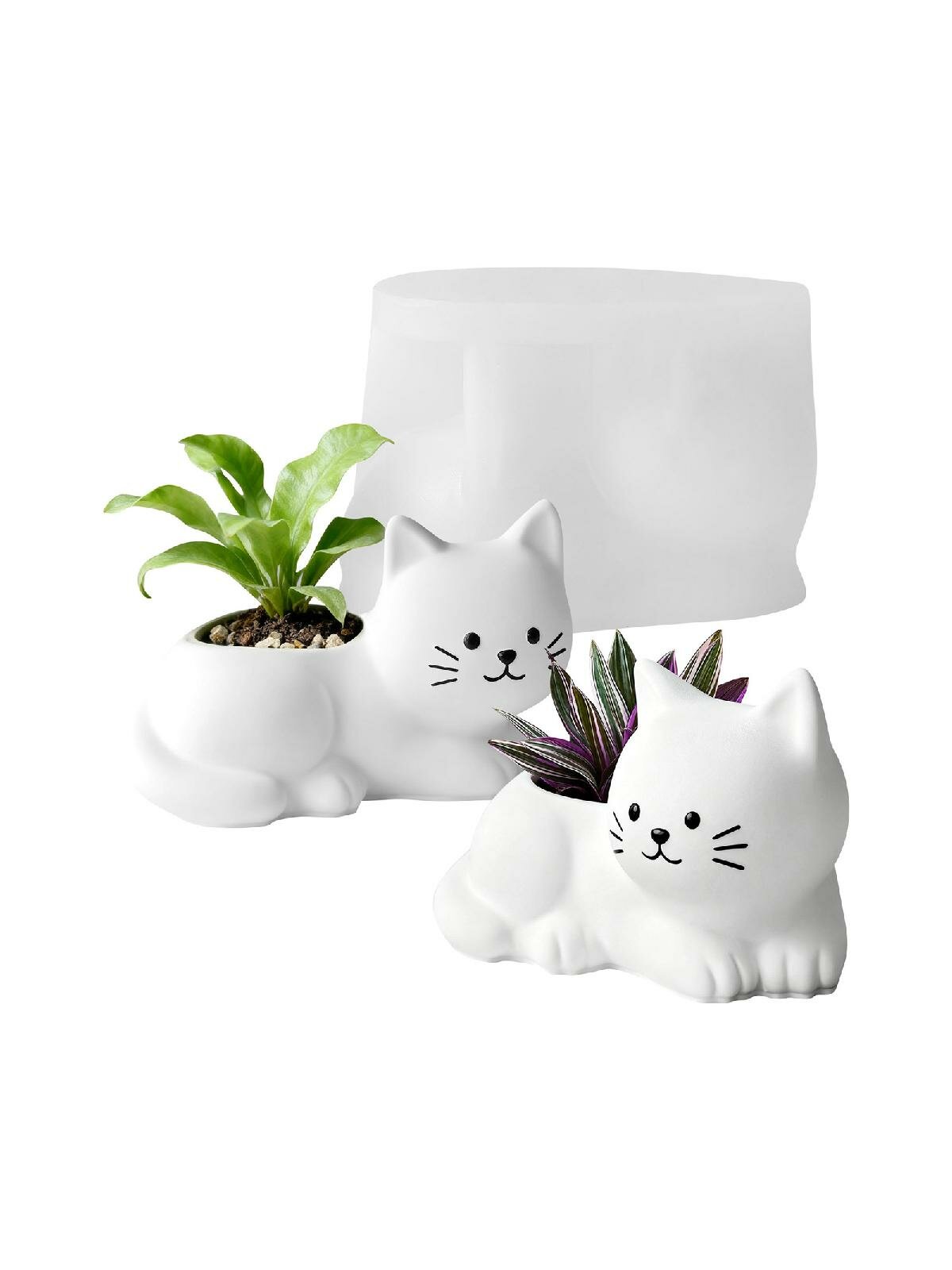 Силиконовая форма для цветочного горшка в форме котенка для изготовления мыла для свечей Украшение дома