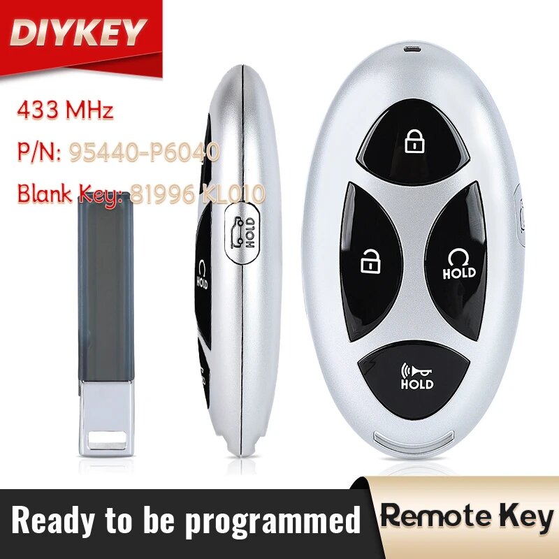 DIYKEY 95440-P6040 для Hyundai Santa Fe MX5 2023 2024 2025: Умный ключ-брелок с дистанционным управлением, 433 МГц, чип 4A, 81996-KL010