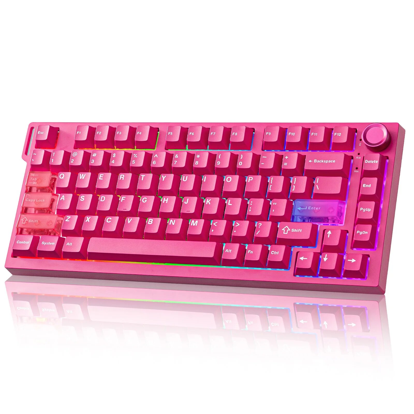 YUNZII RT75 PRO Беспроводная магнитная механическая клавиатура Pink