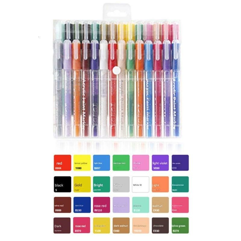 Набор перьев для рисования на ногтях, 28 цветов