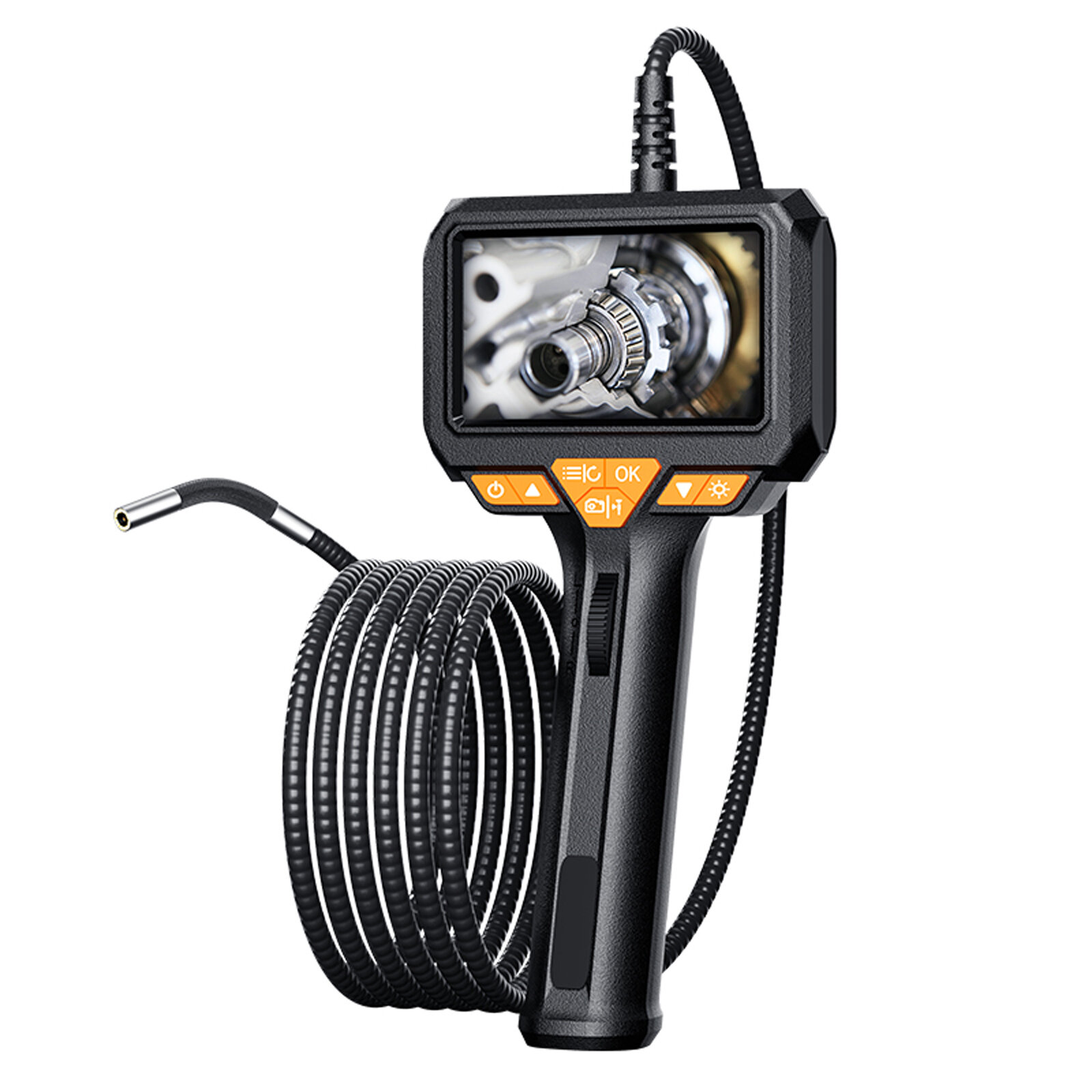 Двустороннийarticulating Borescope с 4.3-дюймовым IPS экраном, камера для осмотра диаметром 0.24 дюйма с водонепроницаемостью, гибким кабелем длиной 3.28 футов и батареей 2600mAh для обслуживания автомобильных двигателей, труб и машин