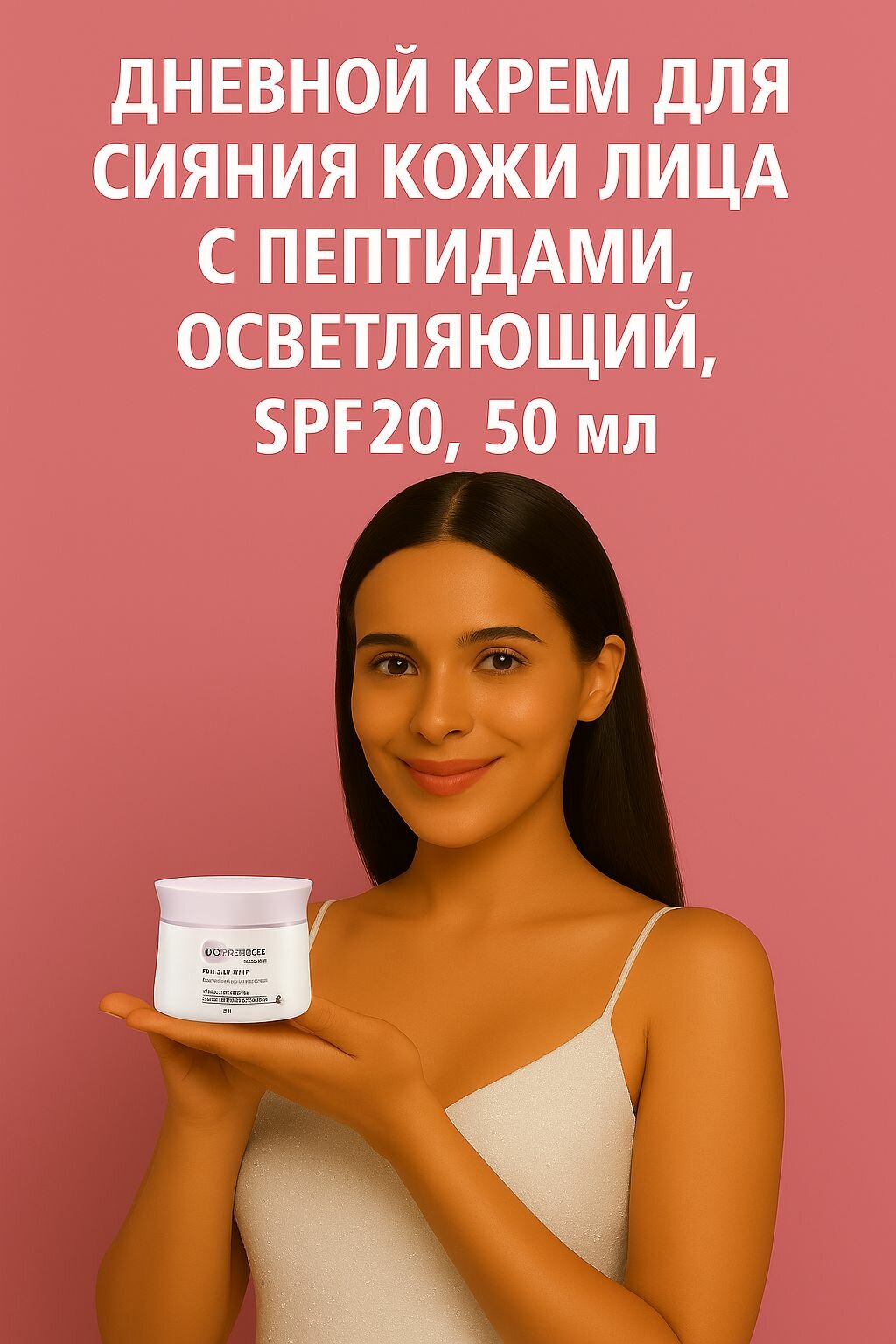 Дневной крем для лица SPF20 Bio essense увлажняющий, осветляющий от пигментации с пептидами, экстрактом камелии и танаки, 50 мл