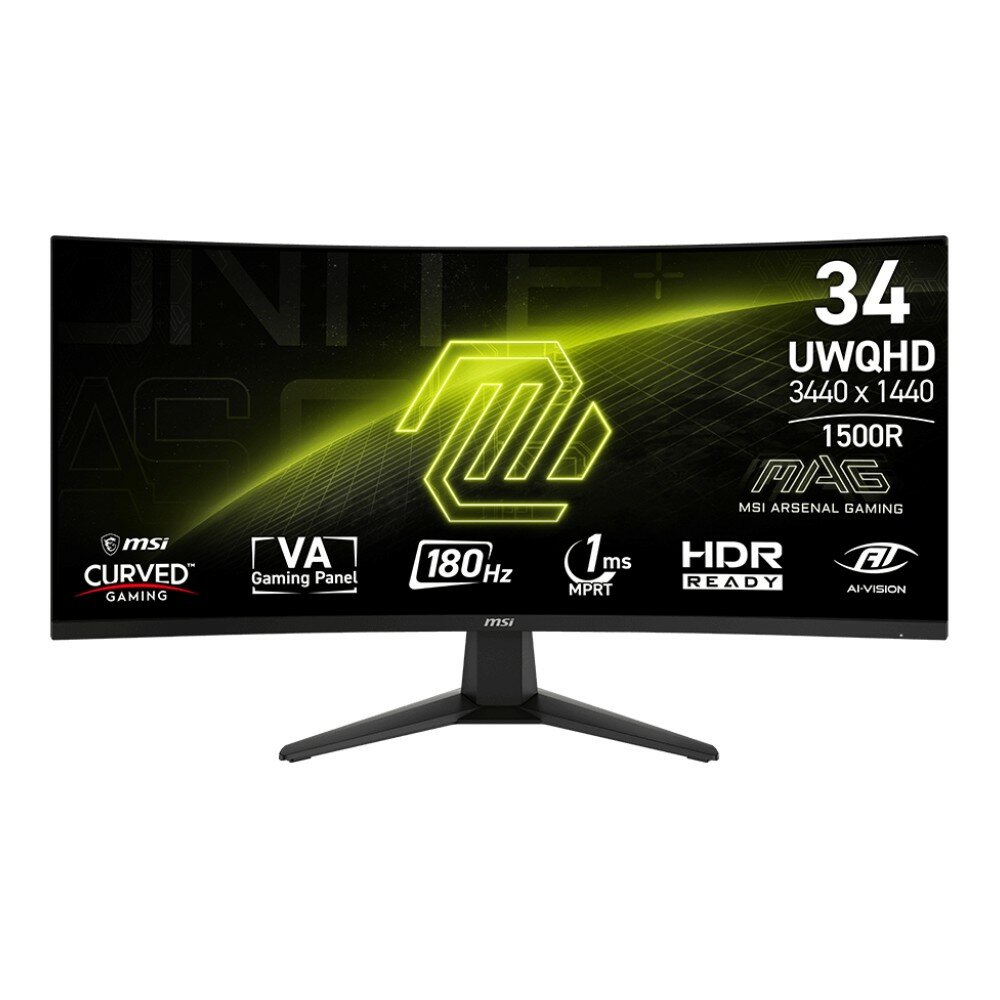 Монитор 34" MSI MAG 346CQ Black уц-3 (VA, 3440x1440, HDMI+HDMI+DP, 1 ms, 178°/178°, 300 cd/m, 4000:1, 180Hz, Curved 1500R)