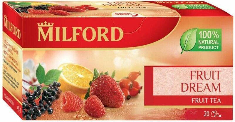 Чай MILFORD Фруктовая мечта (20 пакетиков) 40 граммов, 100% натуральный