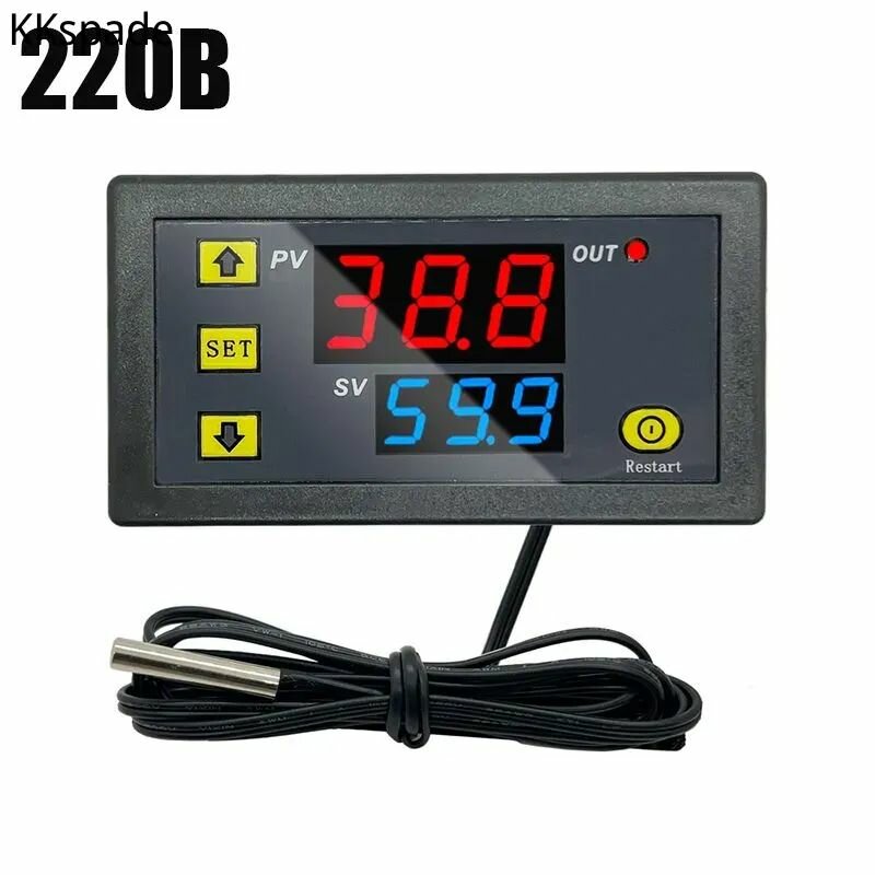 Терморегулятор/термостат до 1500Вт Для газового котла, Для инфракрасного отопления, черный