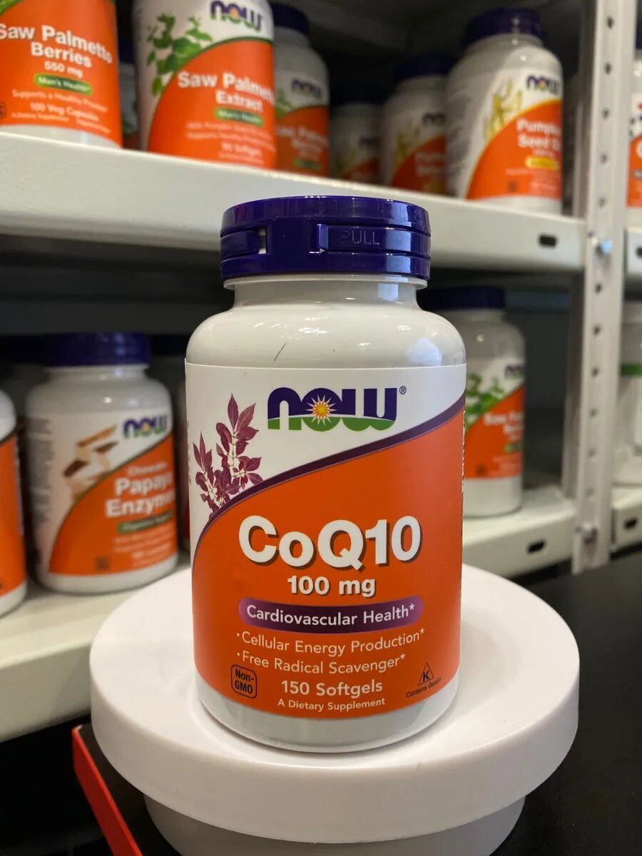 NOW COQ10 100 mg — коэнзим Q10 для сердца и сосудов, 150 гелевых капсул