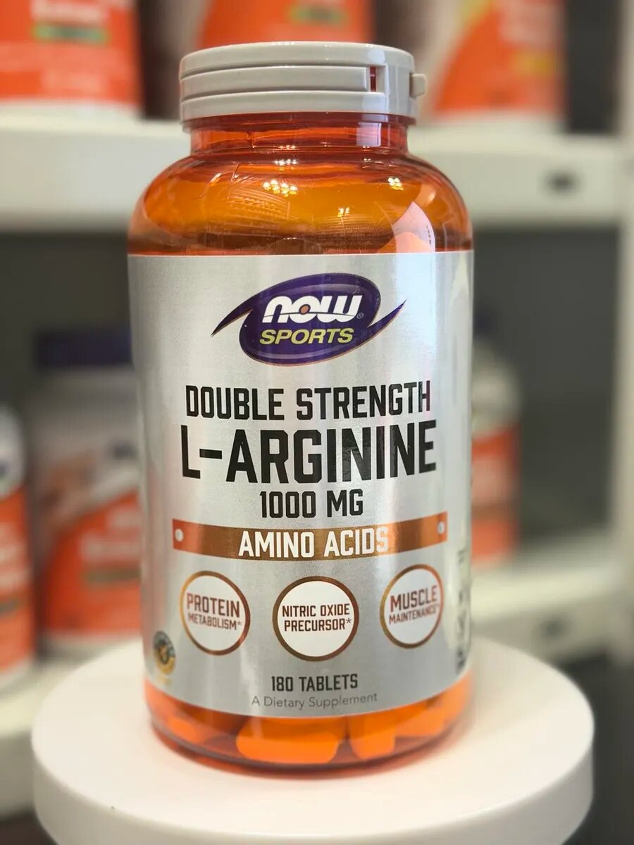 NOW L-ARGININE 1000 mg — для сосудов и выносливости, 180 таблеток