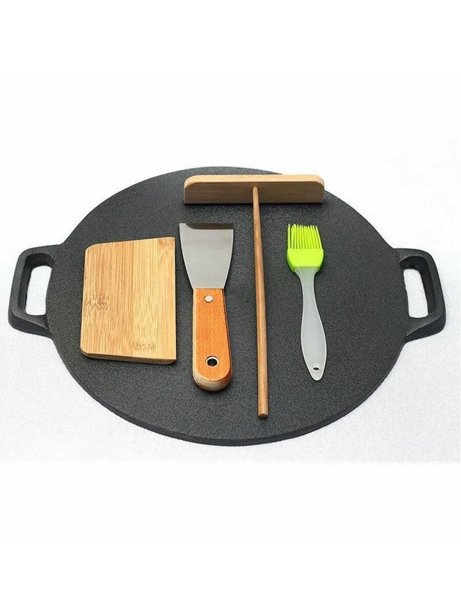 Сковорода-блинница, чугун, антипригарная, 28см, набор 4шт