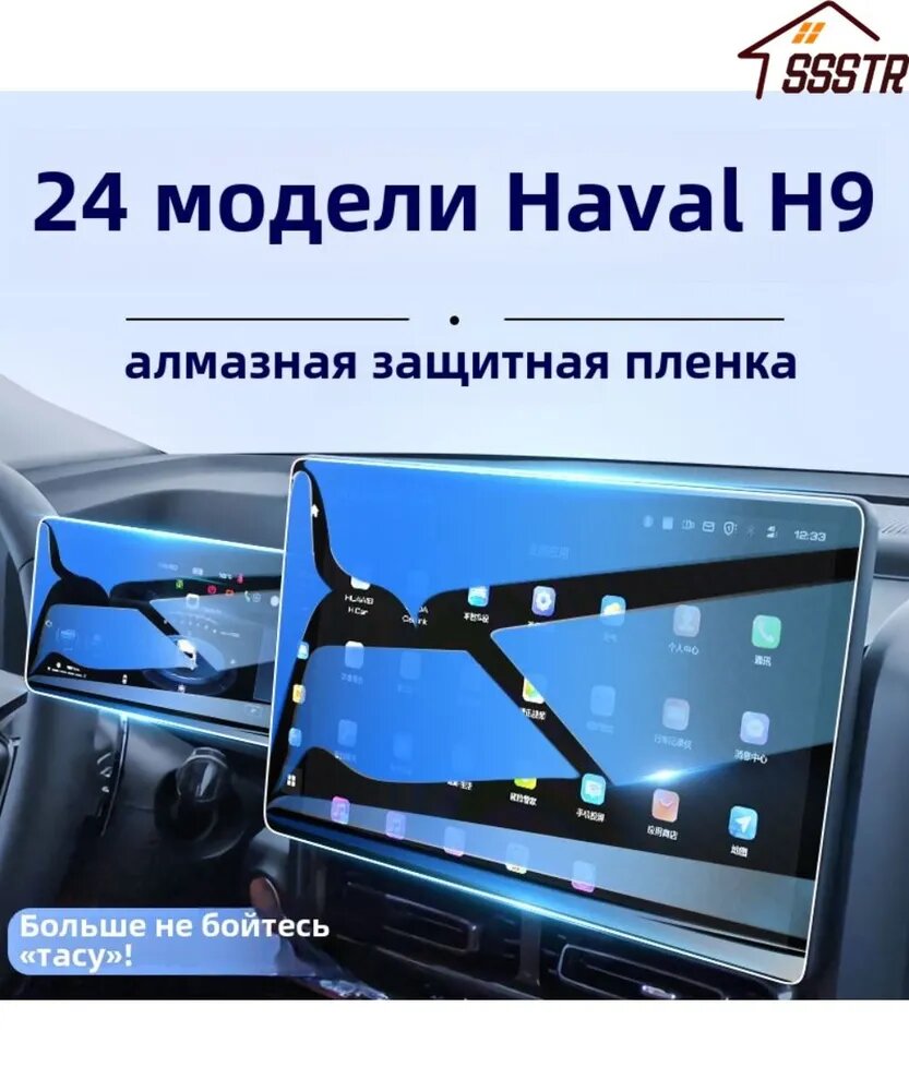 Защитное стекло для Экран приборов+Центральный Новый HAVAL H9 2024