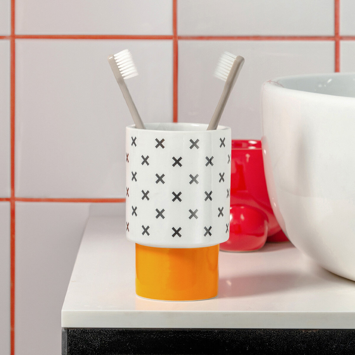 Стакан для зубных щеток Memphis Moroshka цвет Оранжевый