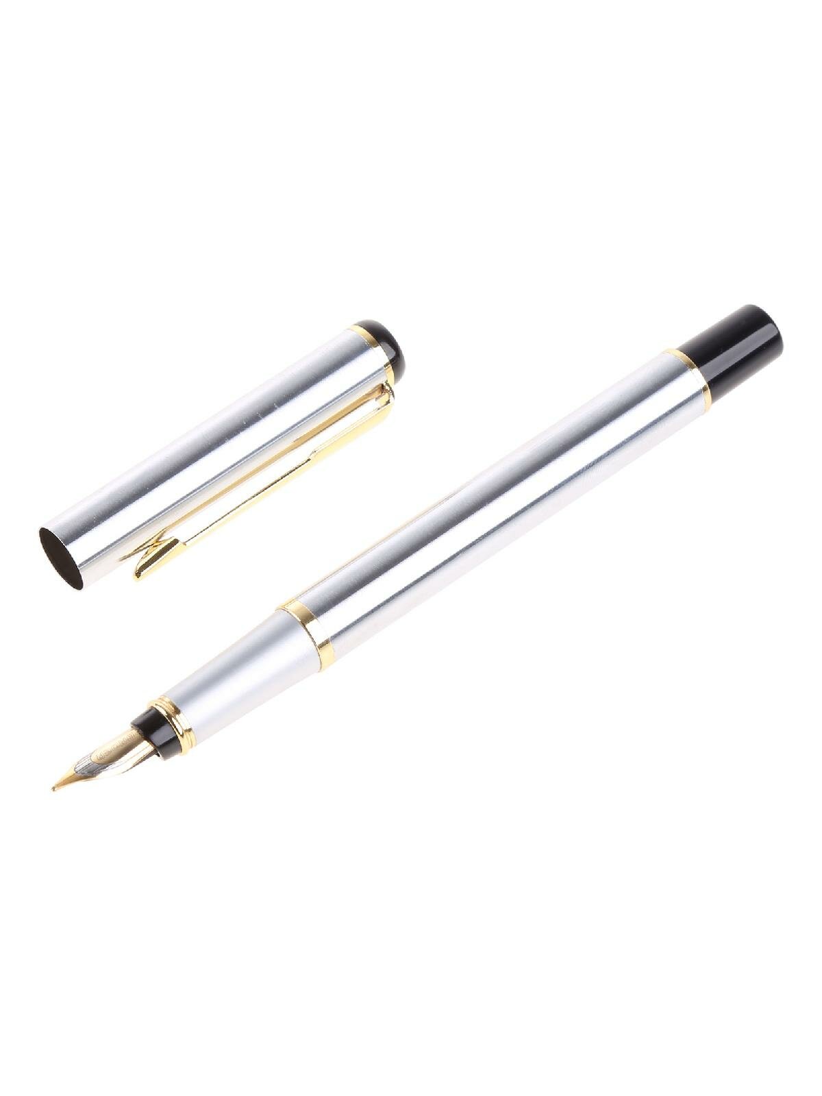Baoer 801 Перьевая Ручка Из Нержавеющей Стали Со Средним Металлическим Наконечником Для Студенческого Офисного Письма