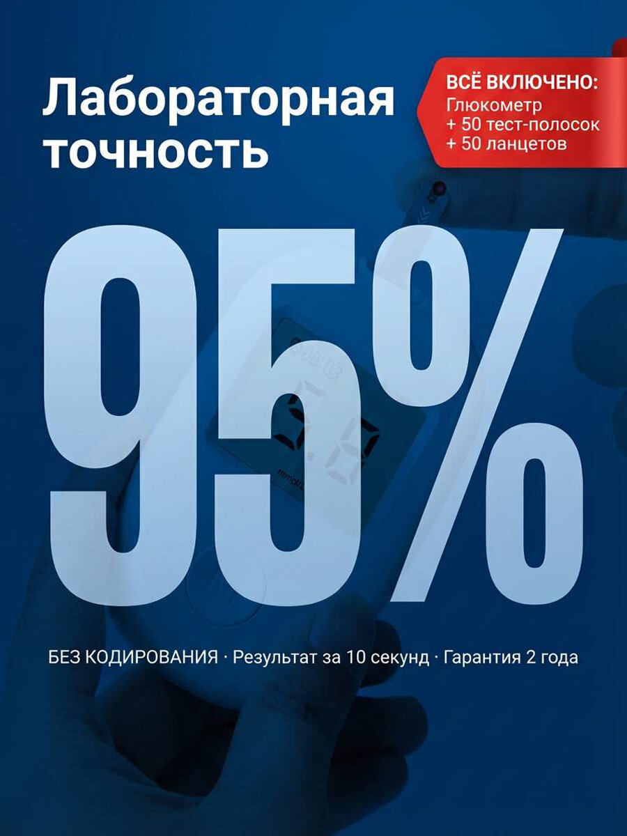 Глюкометр + 50 тест-полосок + ланцетов в наборе, измеритель сахара в крови, мониторинг глюкозы при сахарном диабете