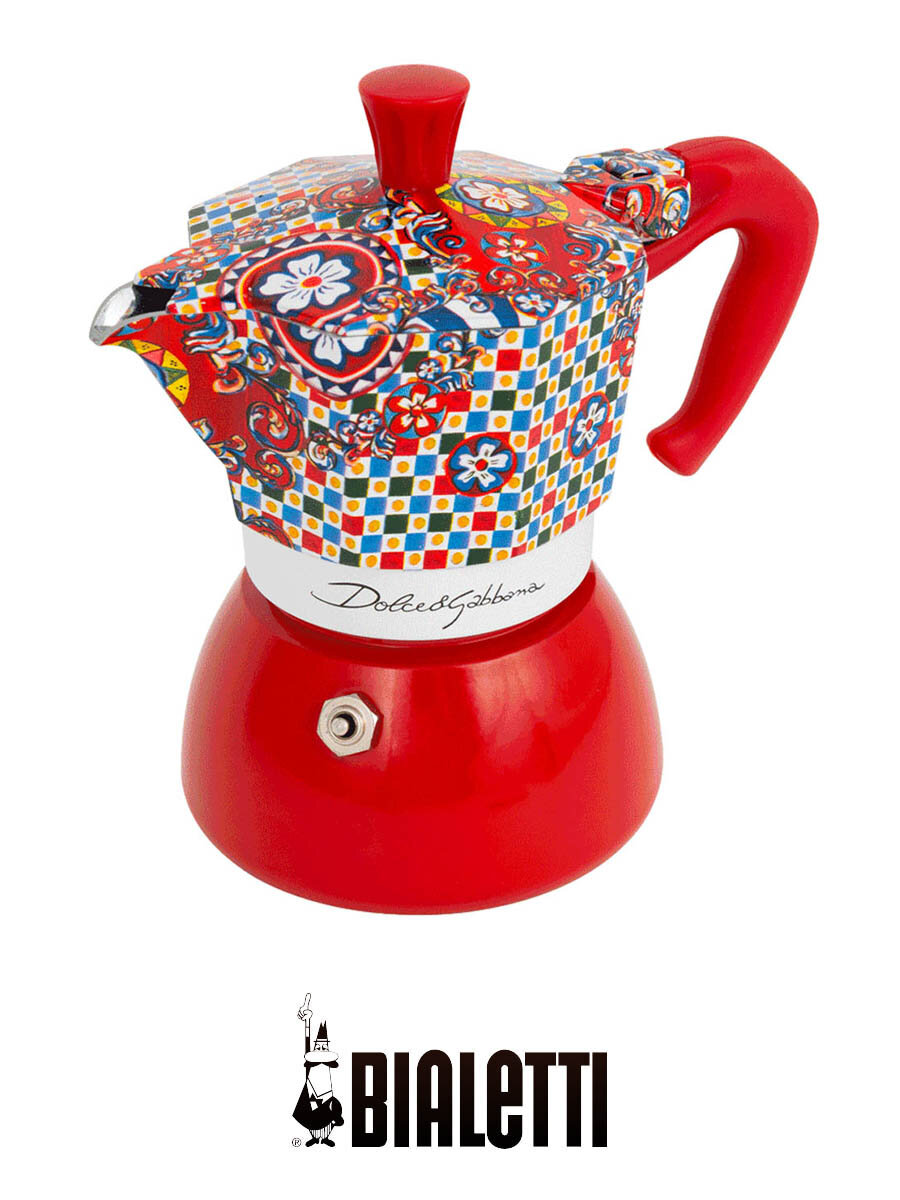 Кофеварка гейзерная Bialetti Dolce&Gabbana на 4 порции, цвет красный