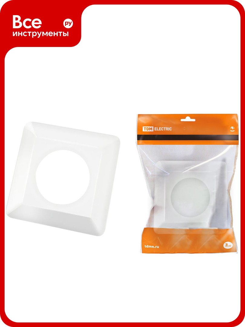 Одноместная защитная рамка для выключателей или розеток для защиты обоев TDM ELECTRIC 130x130 мм, прозрачная SQ1822-0001