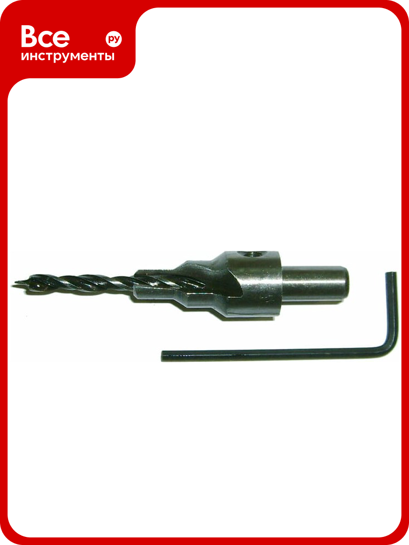 Сверло-зенкер под конфирмат SKRAB 30156, деревянный материал, цилиндрический хвостовик